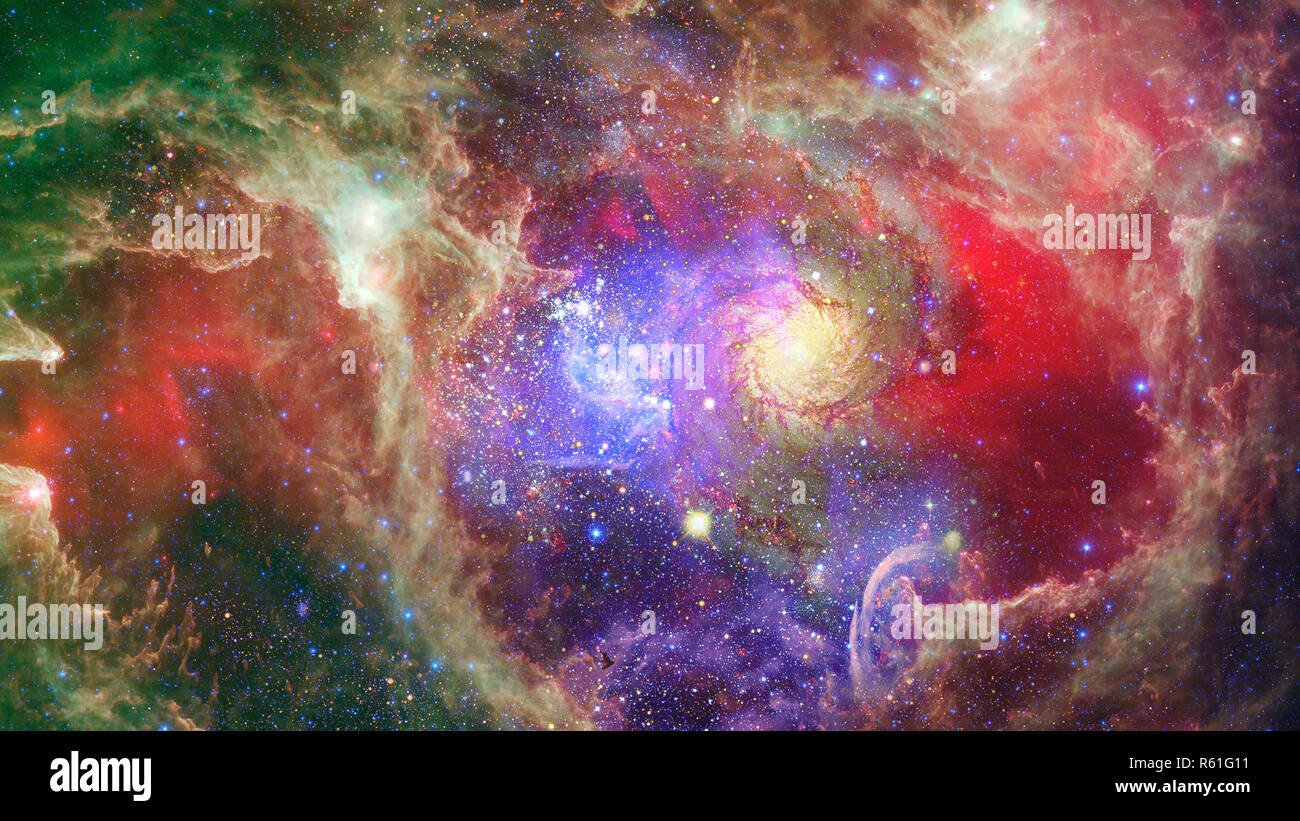 Starry deep outer space - nebula and galaxy. Night sky. Elements of ...