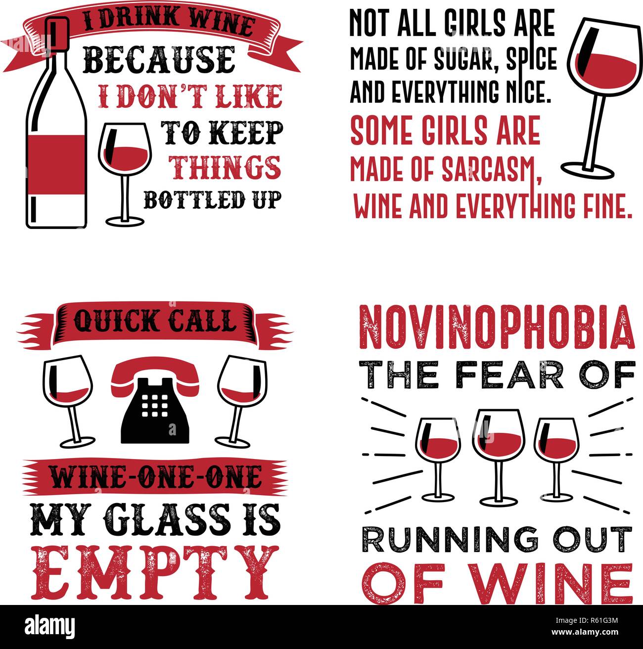 Wine Quote and Saying Set, best for print design Stock Vector Image ...