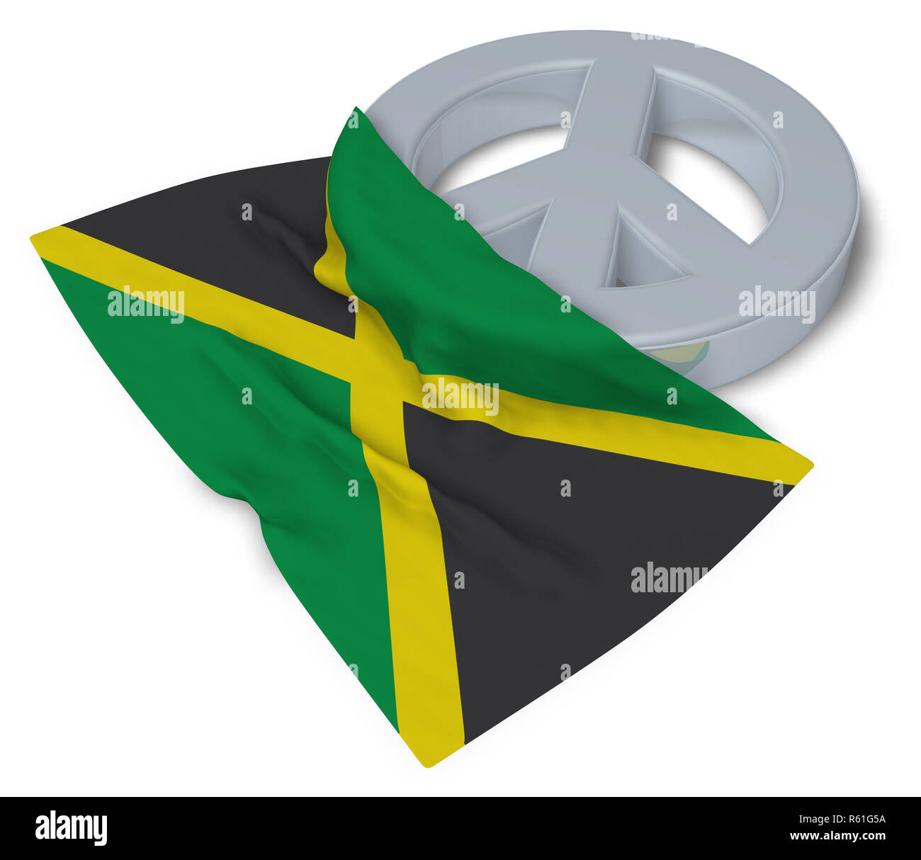peace symbol and flag of jamaica Stock Photo - Alamy