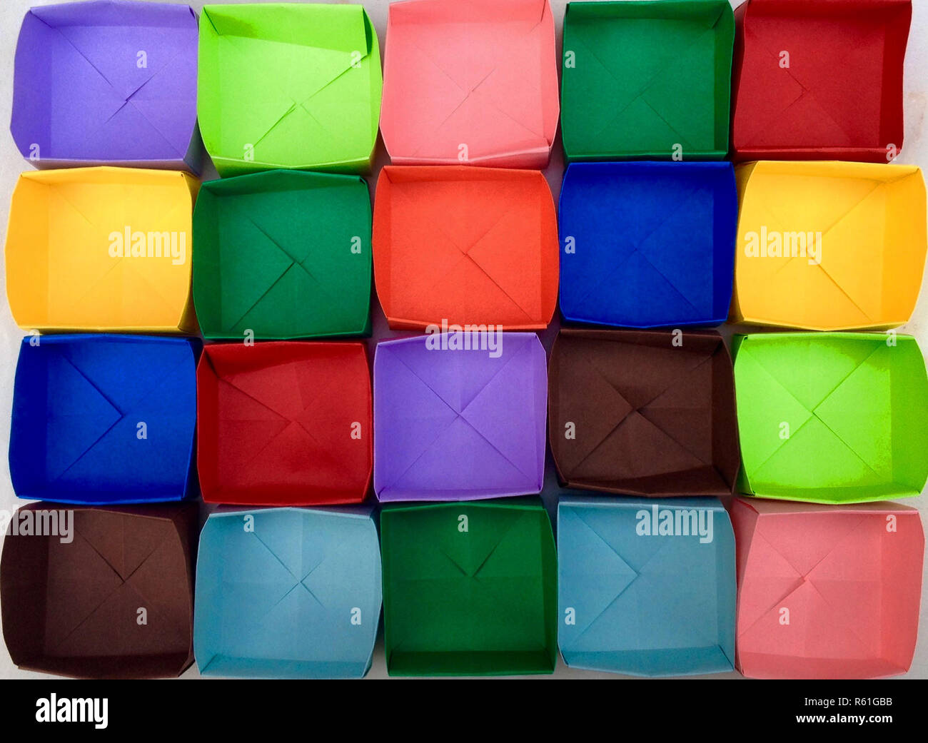 colorful paper boxes,origami in closeup Stock Photo - Alamy