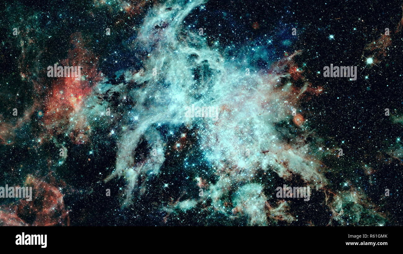 Cosmic galaxy background with nebula, stardust and bright shining stars ...