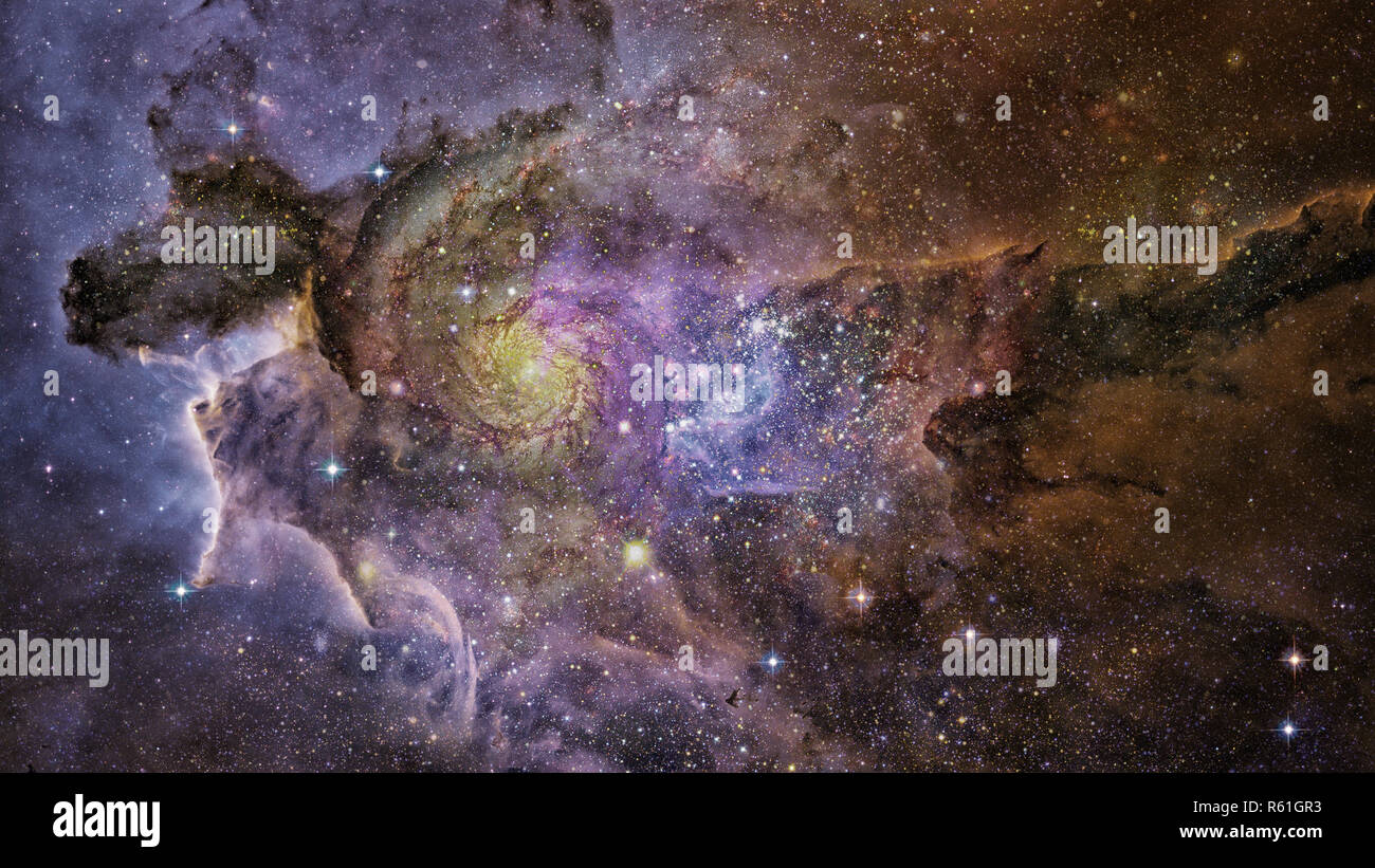 Starry deep outer space - nebula and galaxy. Night sky. Elements of ...