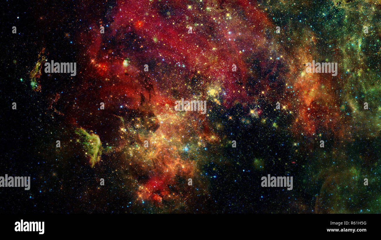 Cosmic galaxy background with nebula, stardust and bright shining stars ...