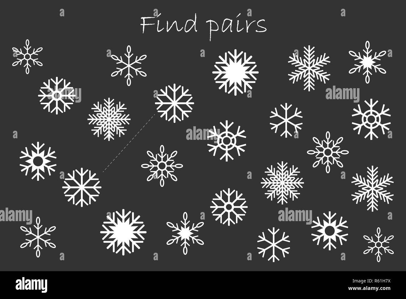 Find pairs of identical pictures, christmas fun education game with ...