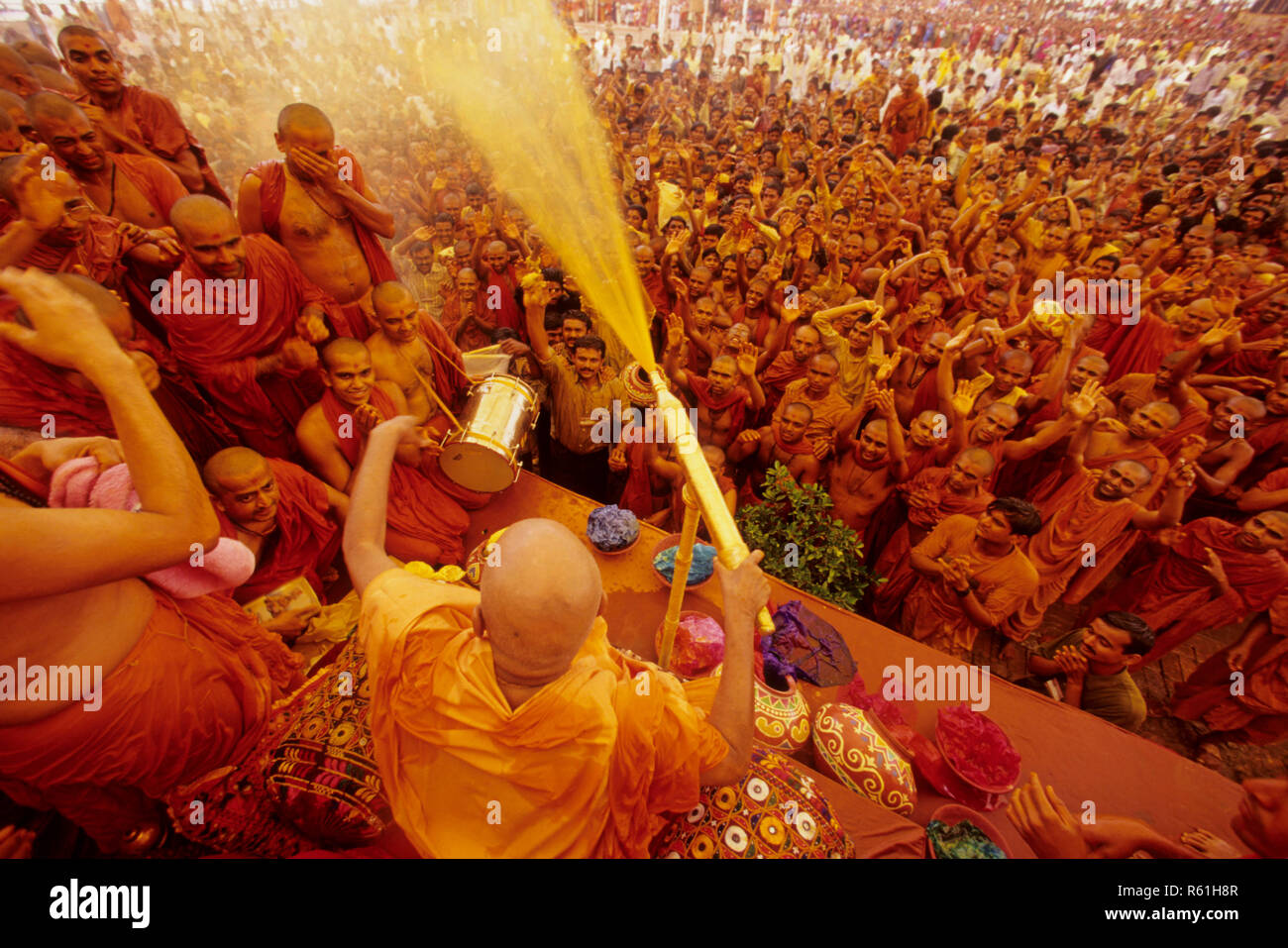 Holi Festival at Swaminarayan, Sawzashtra, Gujarat, India Stock Photo ...