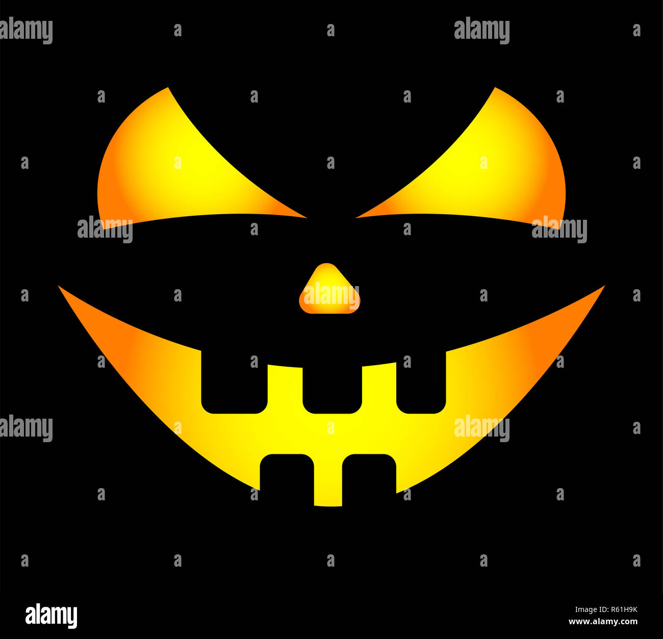 jack o lantern smile on black background vector design Stock Photo - Alamy