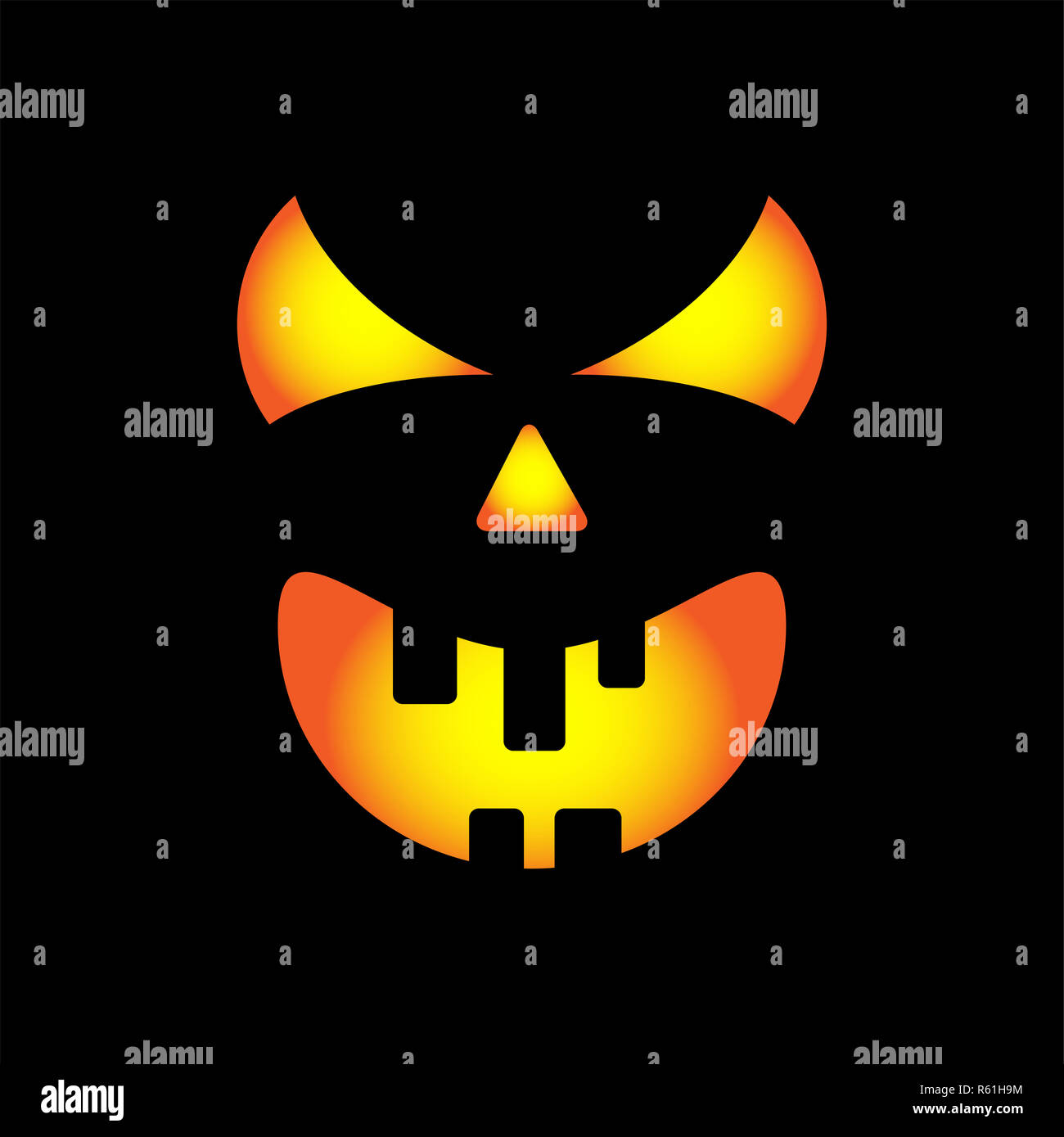 jack o lantern smile on black background vector design Stock Photo - Alamy