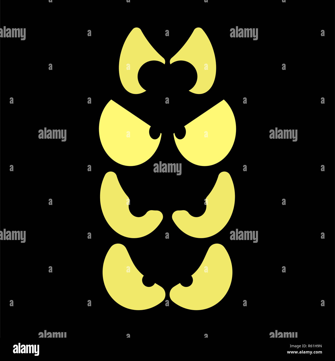 halloween spooky scary eyes vector design isolated on black background ...