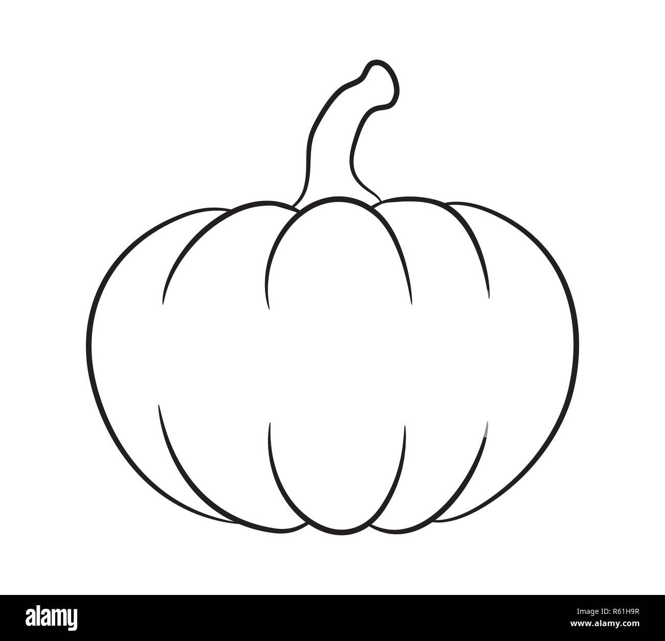 pumpkin outline vector design isolated on white background Stock Photo ...