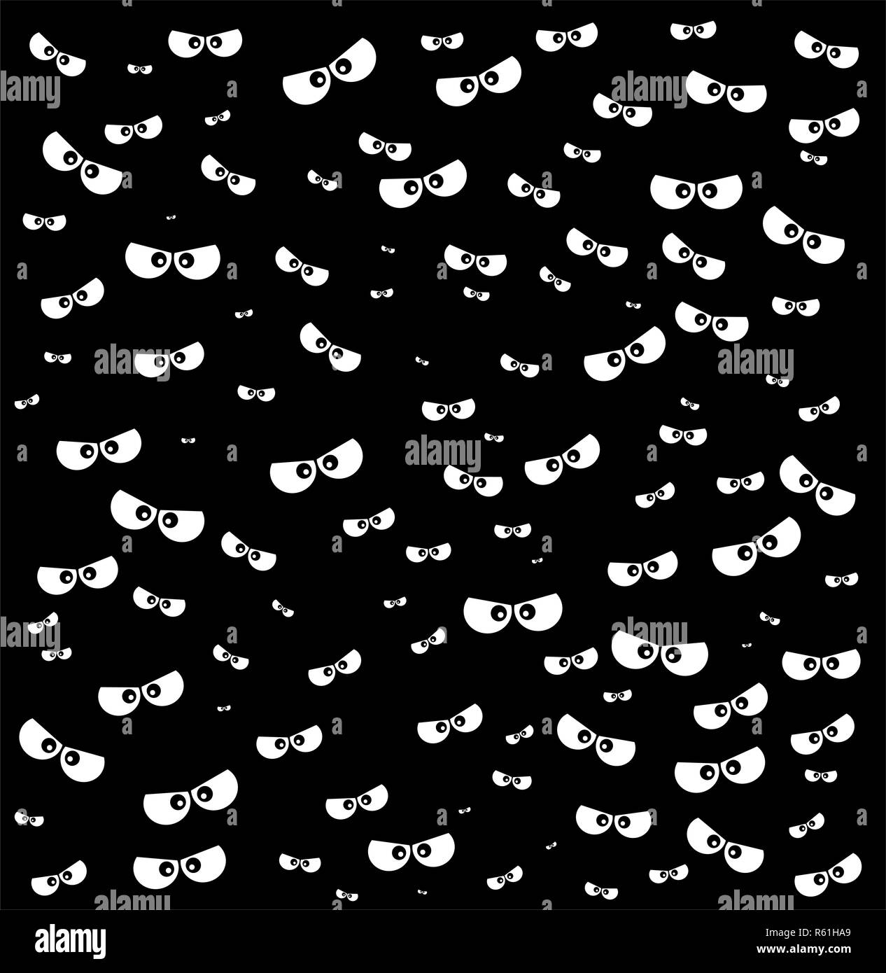 halloween spooky scary eyes vector design isolated on black background ...