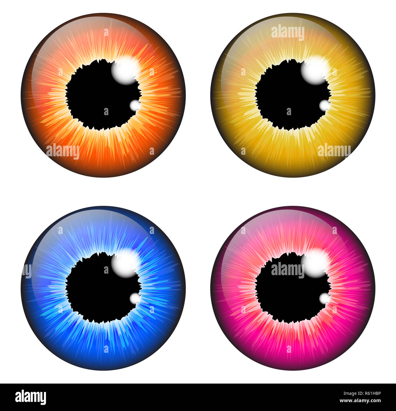 iris eye realistic vector set design isolated on white background Stock ...