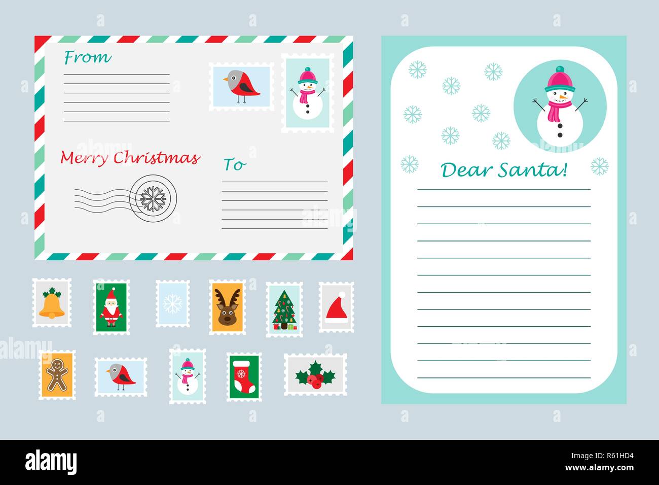 Postage stamps cartoon Stock Vector Images - Alamy