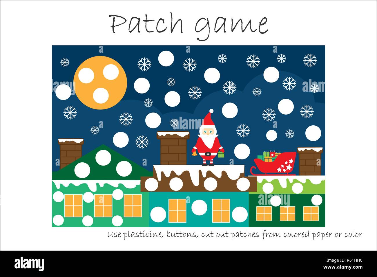 Education Patch game christmas for children to develop motor skills ...