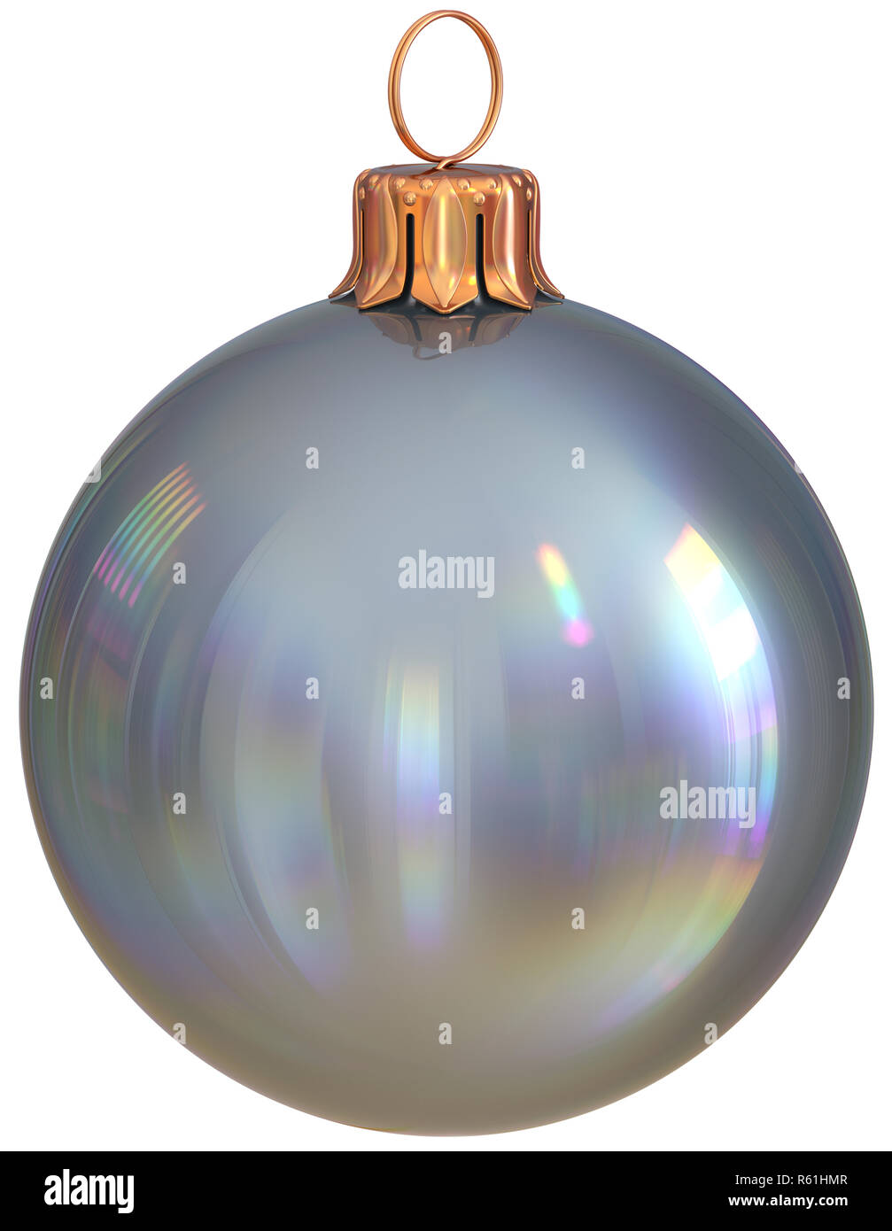 Christmas ball New Year's Eve bauble silver decoration shiny wintertime ...