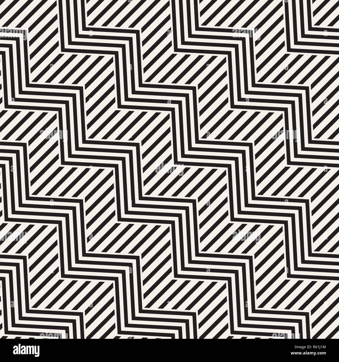 Vector Seamless Zigzag Line Pattern Abstract Stylish Geometric Background Repeating Lattice