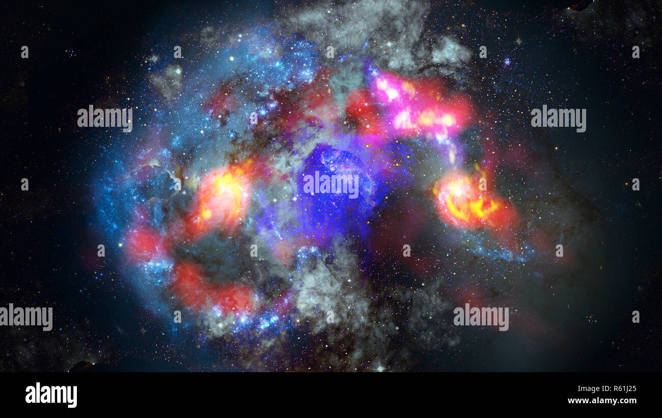 Nebula and stars in deep space, mysterious universe. Elements of this ...