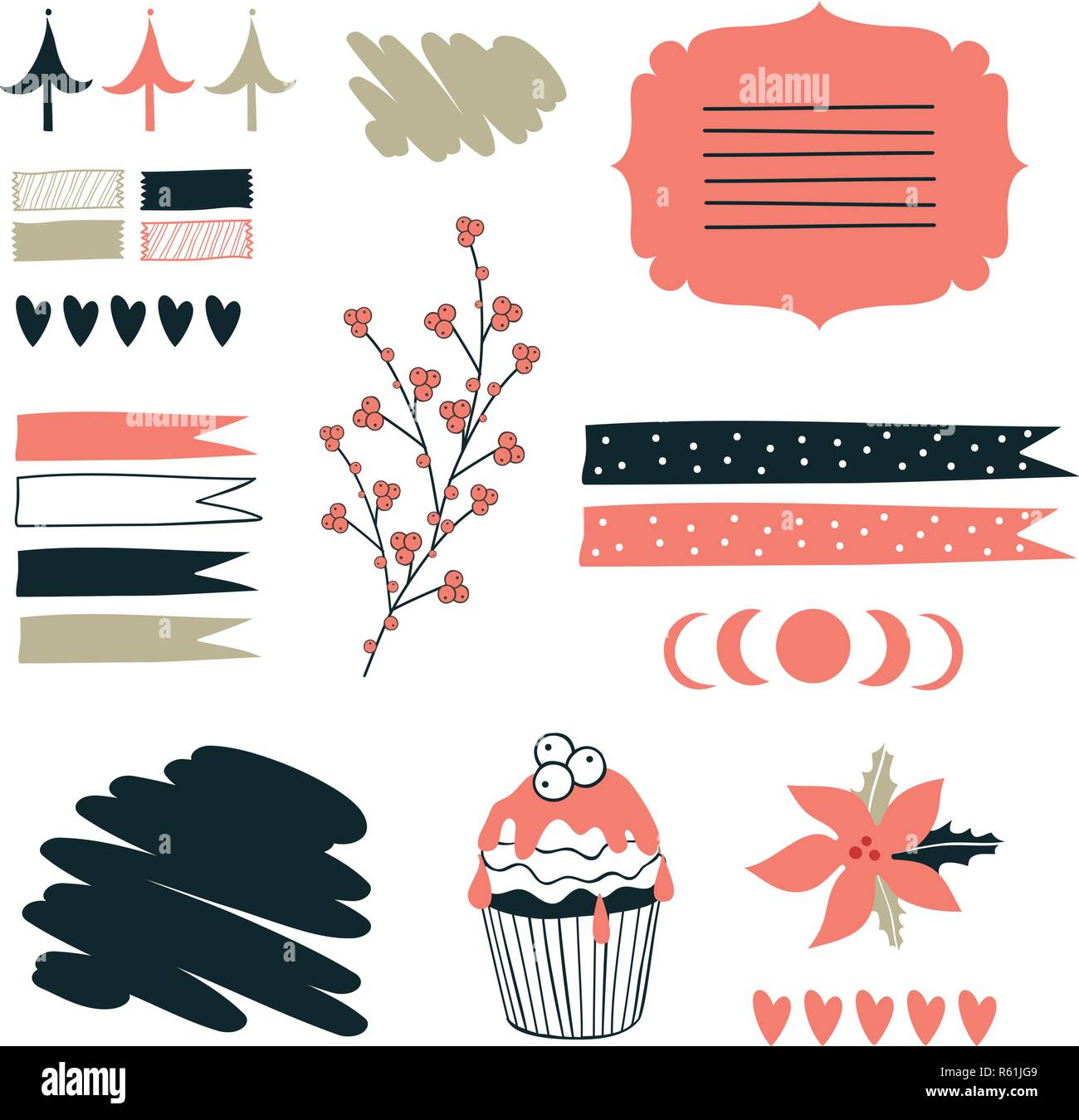 Hand drawn design elements for your design Label decoration tag Vector ...