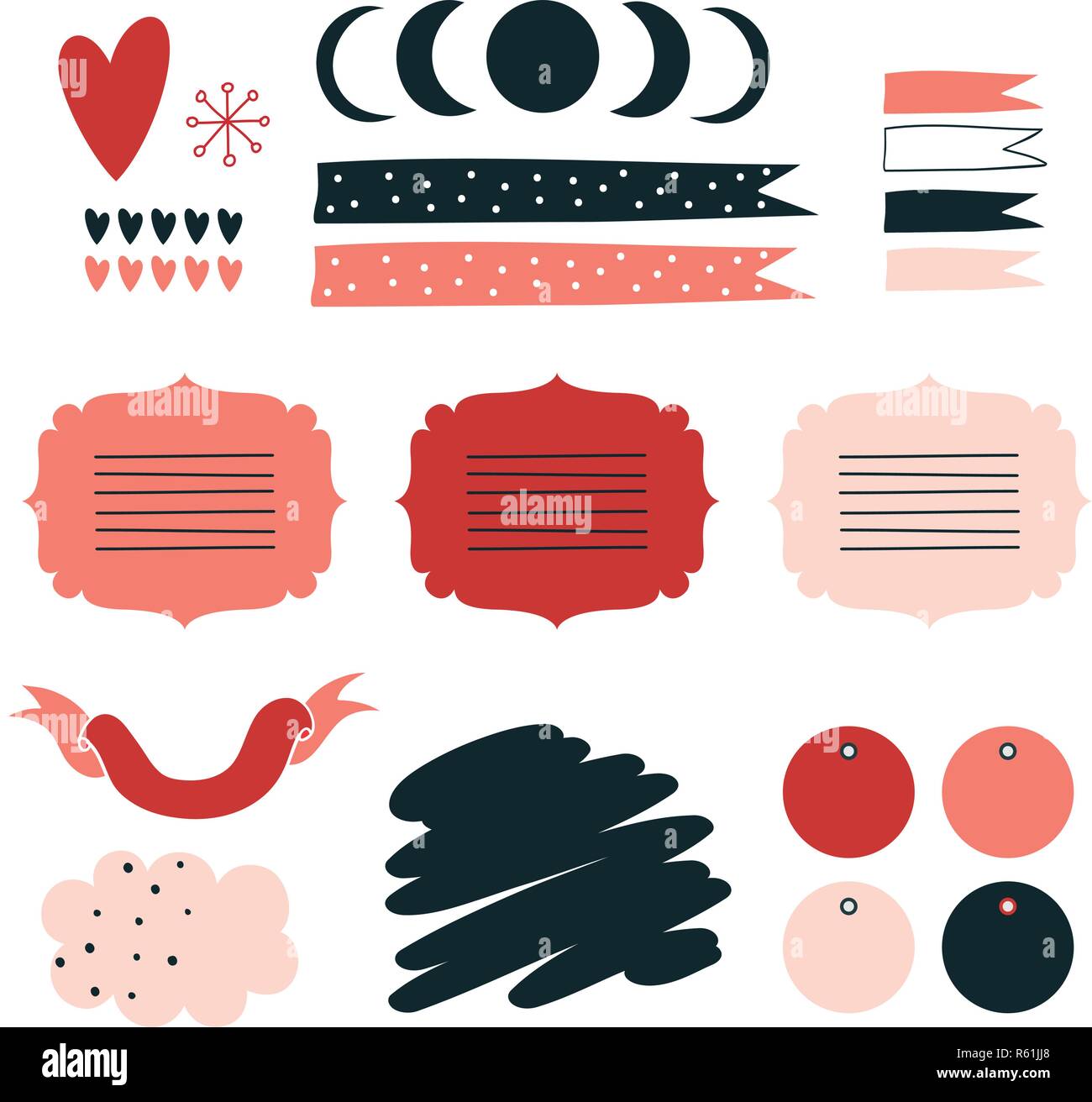 Hand drawn design elements for your design Label decoration tag Vector ...