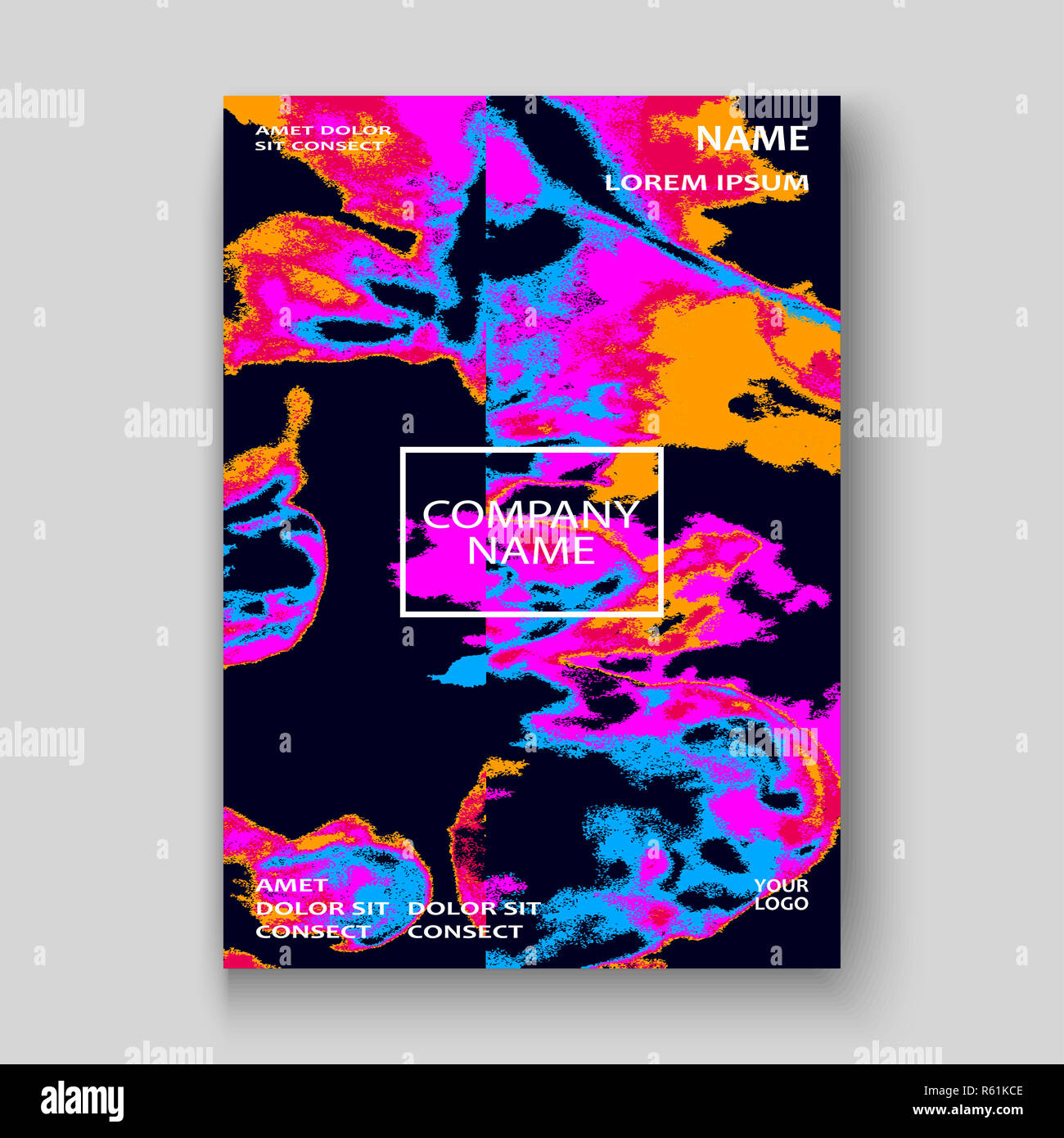 Neon marble texture explosion paint splatter artistic cover fram Stock ...