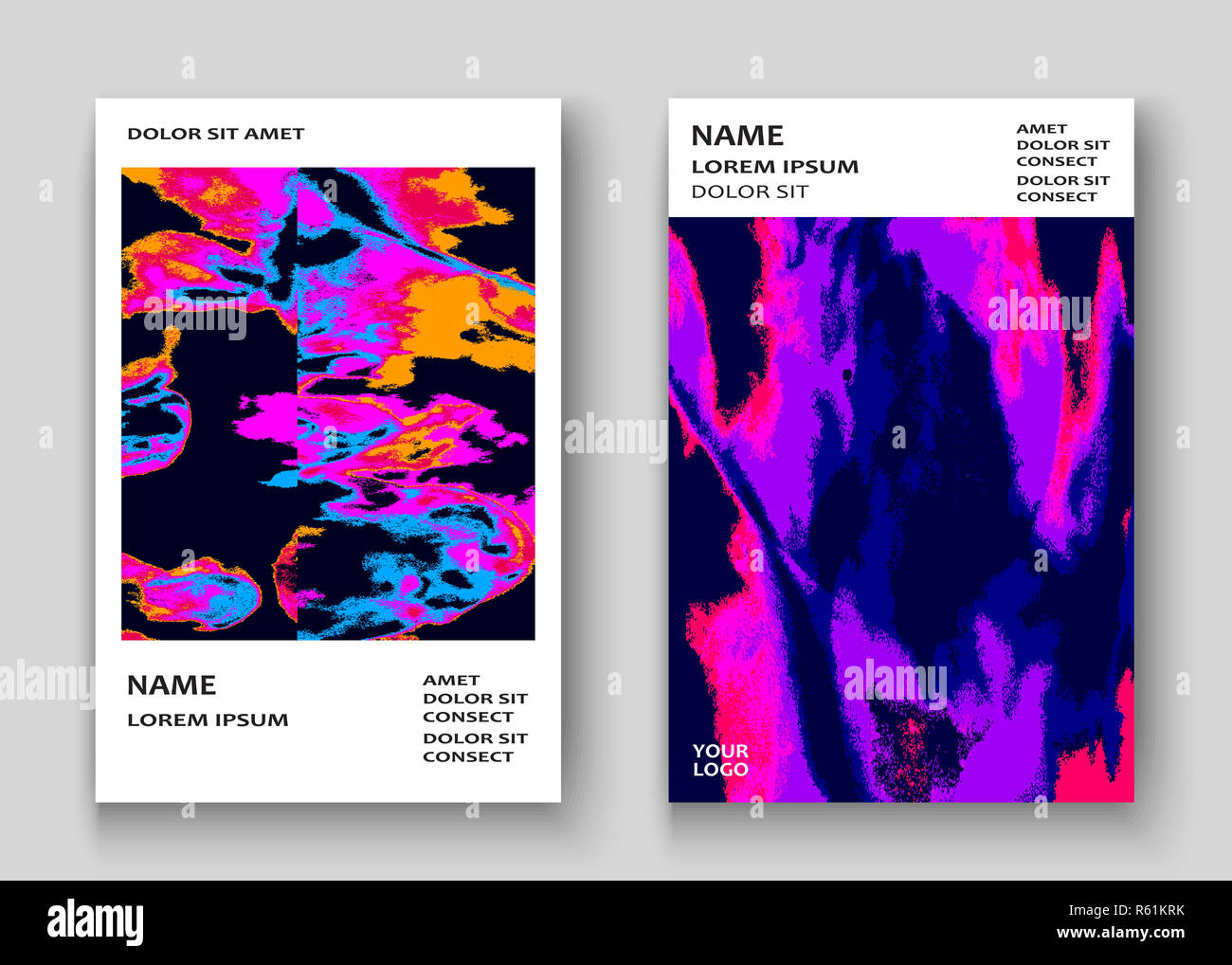 Neon marble texture explosion paint splatter artistic cover fram Stock ...