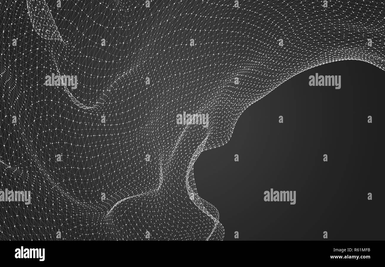 Abstract polygonal space low poly dark background, 3d rendering Stock ...
