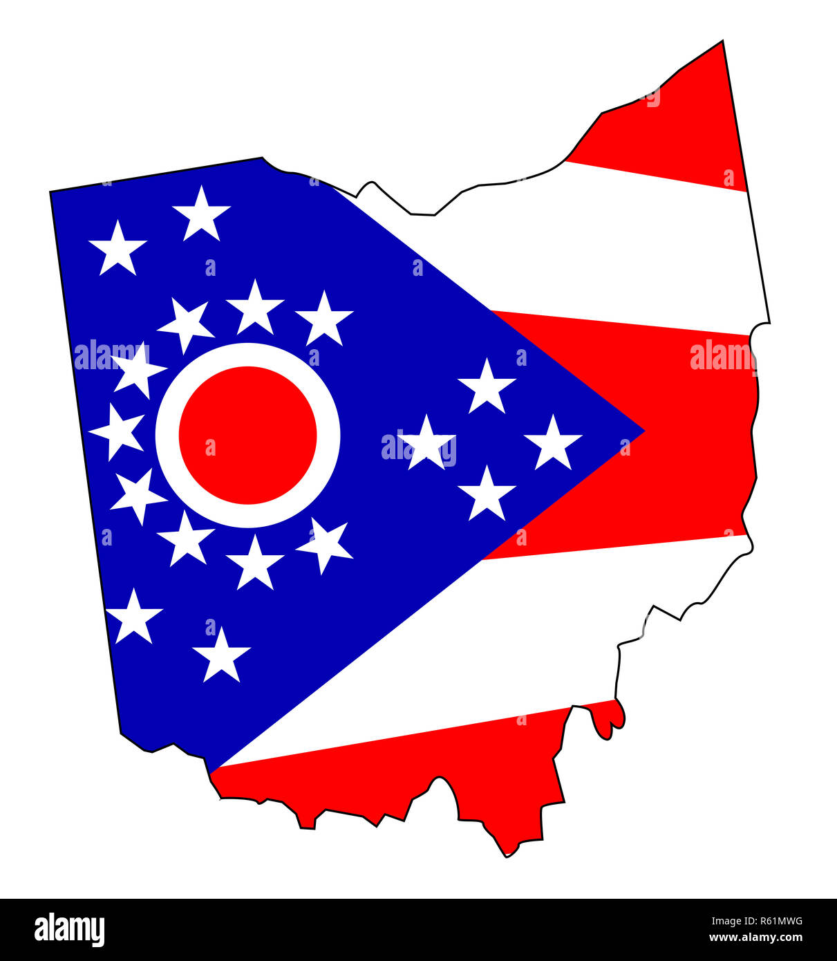 Ohio Outline Map and Flag Stock Photo - Alamy
