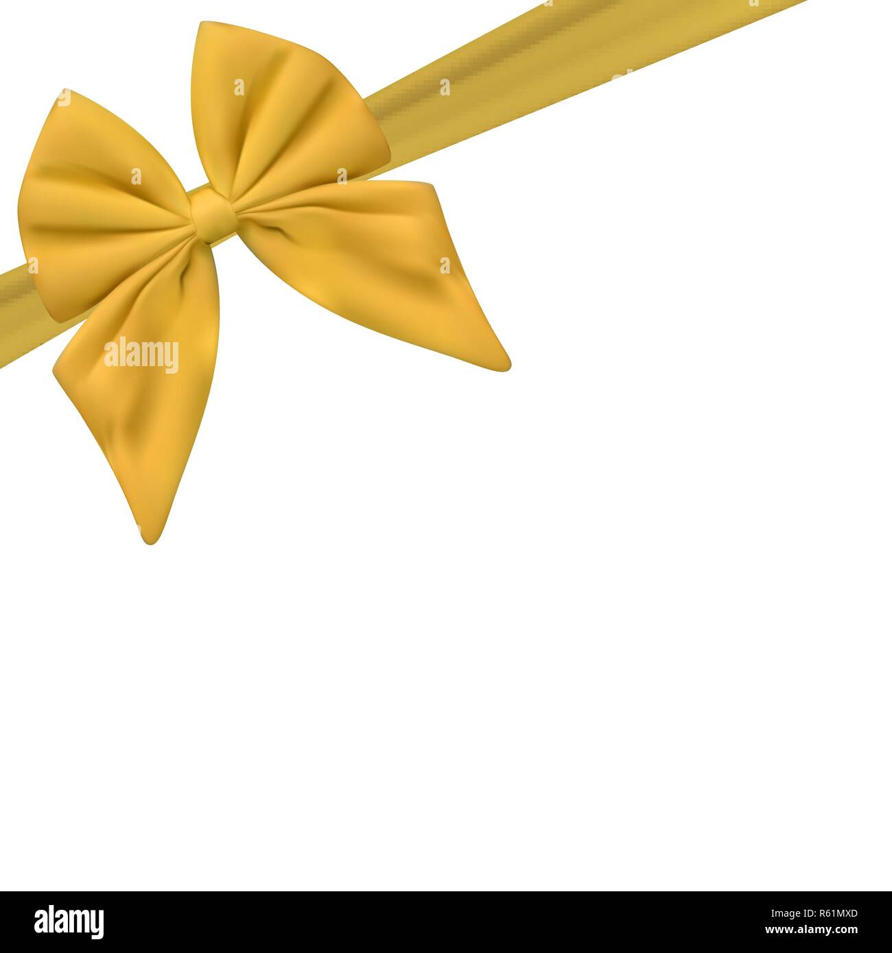 Blank Gift Card Template with Gold Bow and Ribbon. Vector Illustration ...