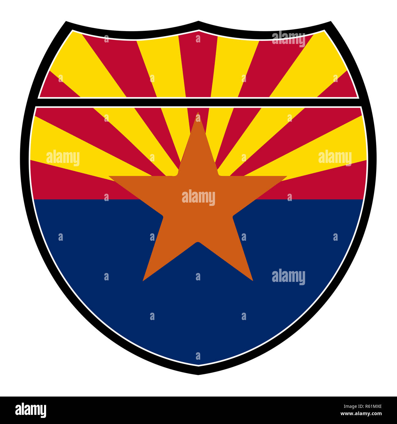 Arizona Flag In An Interstate Sign Stock Photo - Alamy