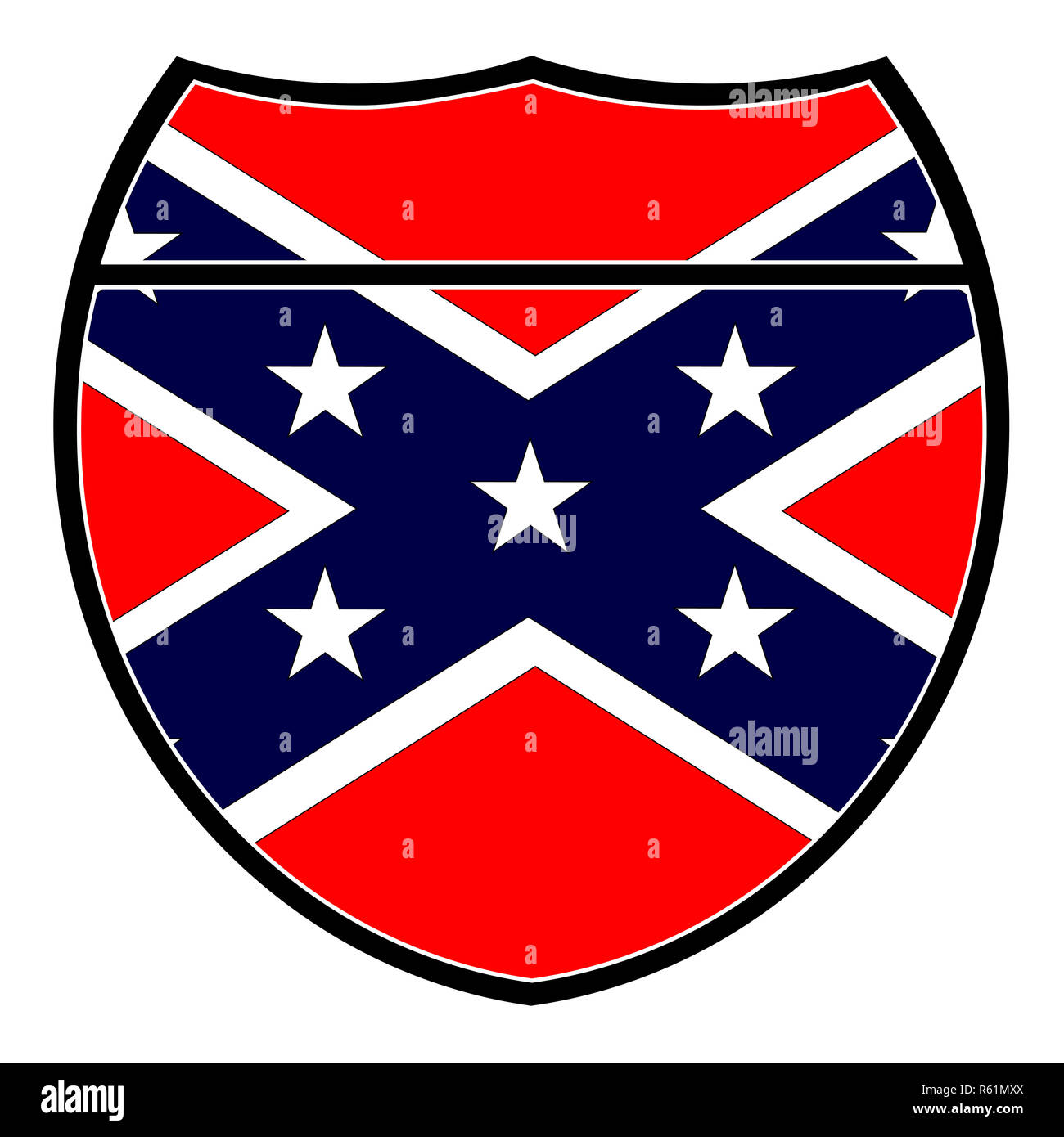 Confederate Flag In An Interstate Sign Stock Photo - Alamy