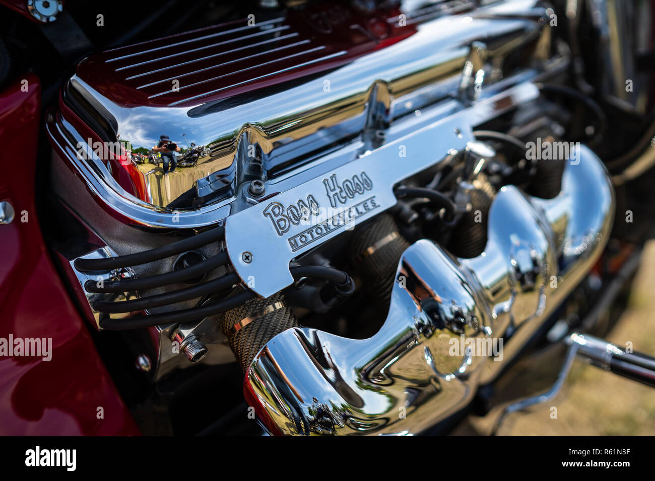 PAAREN IM GLIEN, GERMANY - MAY 19, 2018: The V8 engine produced by ...