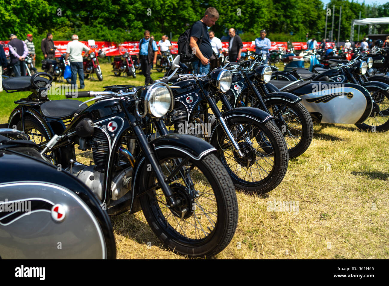PAAREN IM GLIEN, GERMANY - MAY 19, 2018: Motorcycle EMW R35/3 with ...
