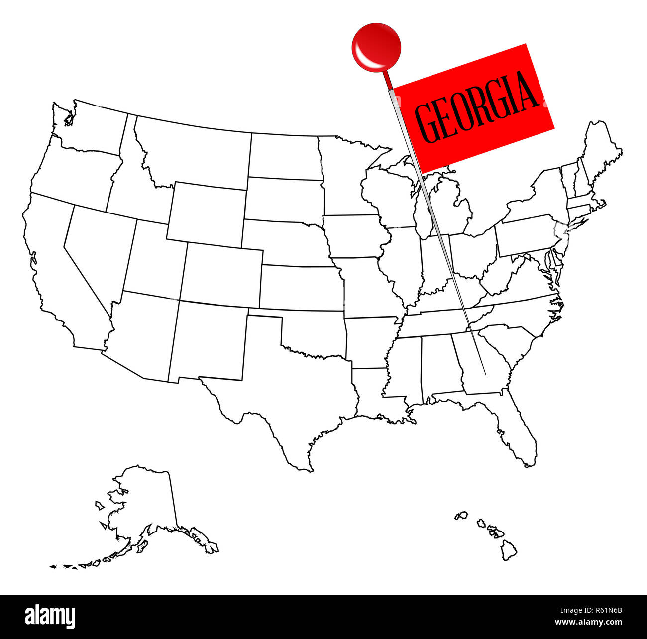 Georgia map pin hi-res stock photography and images - Alamy