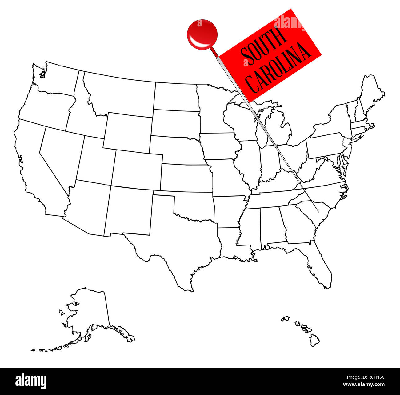 South carolina map pin hi-res stock photography and images - Alamy