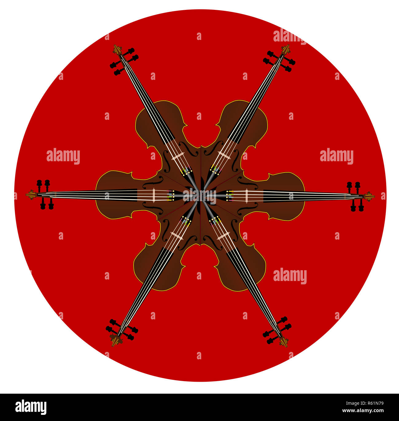Violin musical instrument pattern Cut Out Stock Images & Pictures - Alamy