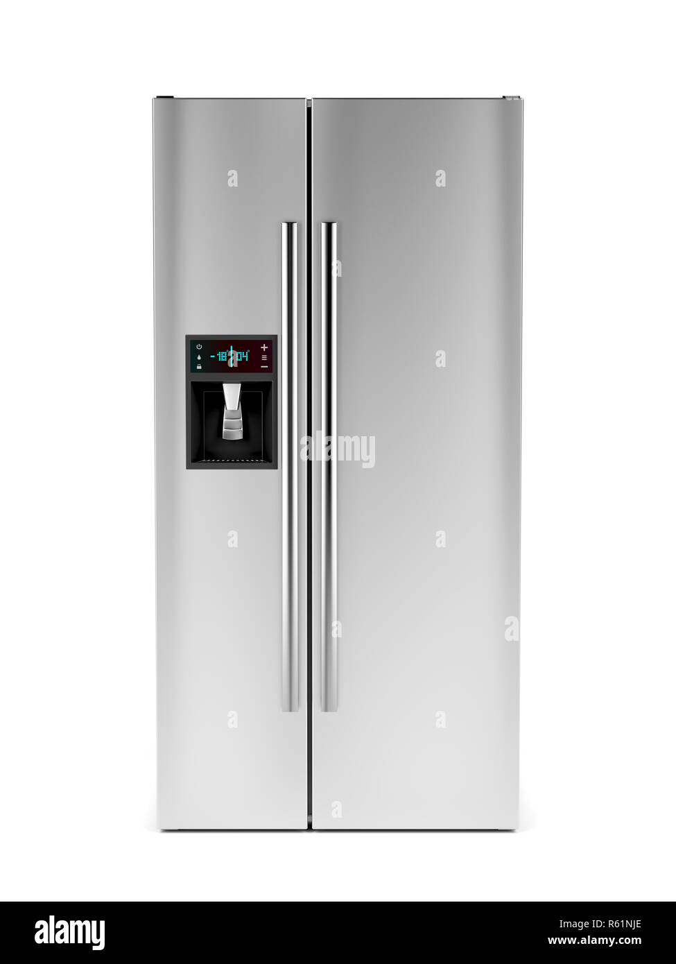 Front view of side-by-side refrigerator Stock Photo - Alamy