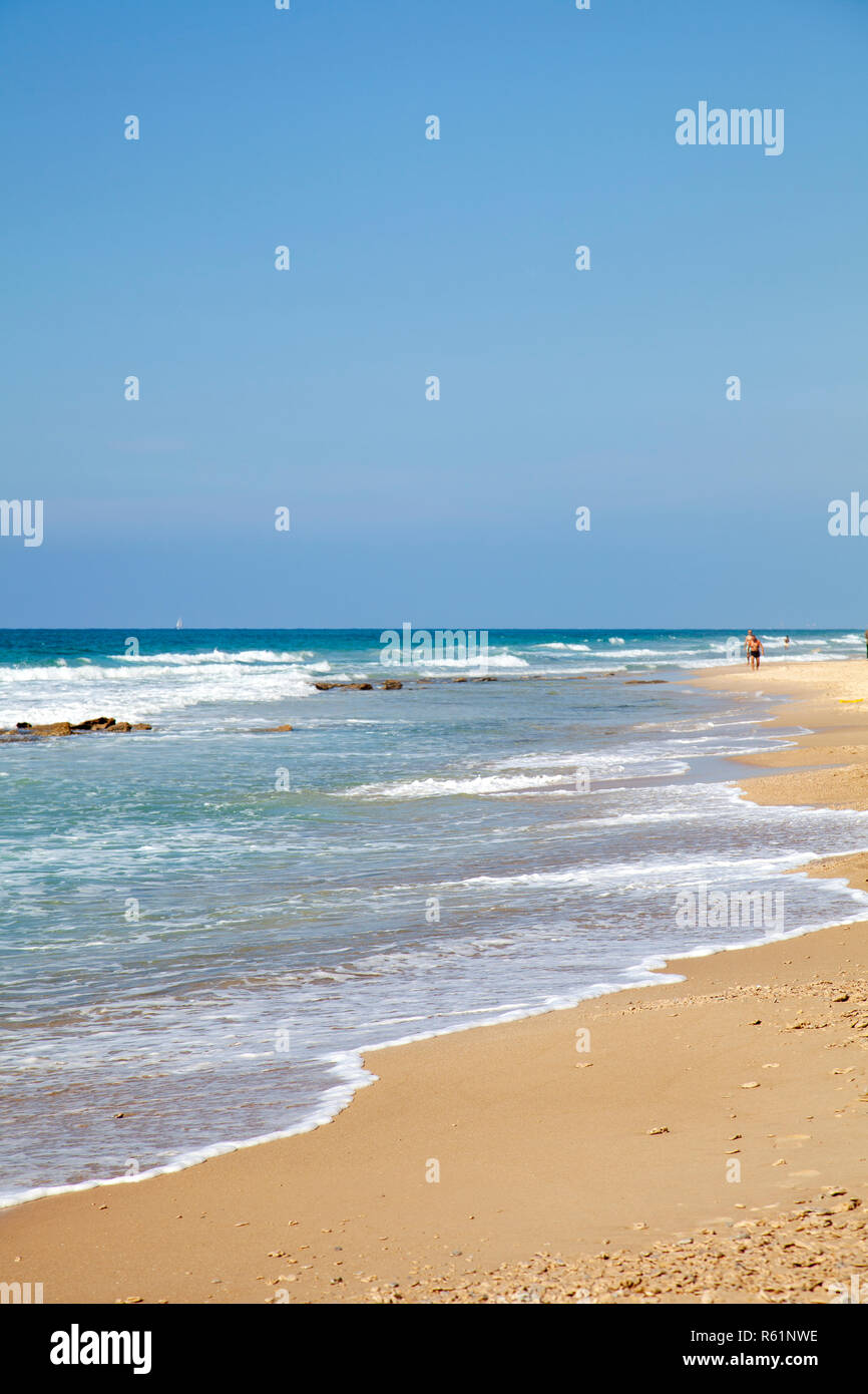 Nudist Beach at Sharon Beach National Park near Tel Aviv, Israel Stock ...