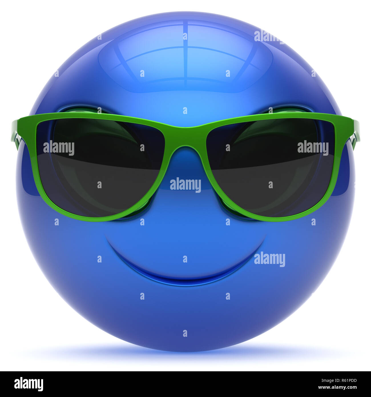 Smiley head emoticon alien face sunglasses cartoon cute monster ball ...