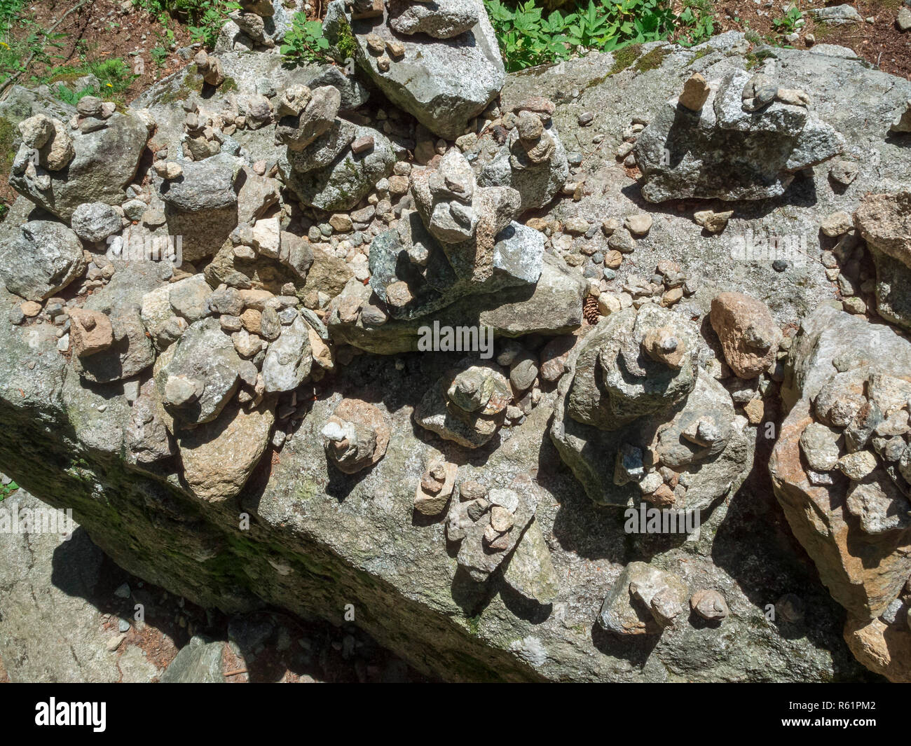 stone heaps in the forest from above Stock Photo - Alamy