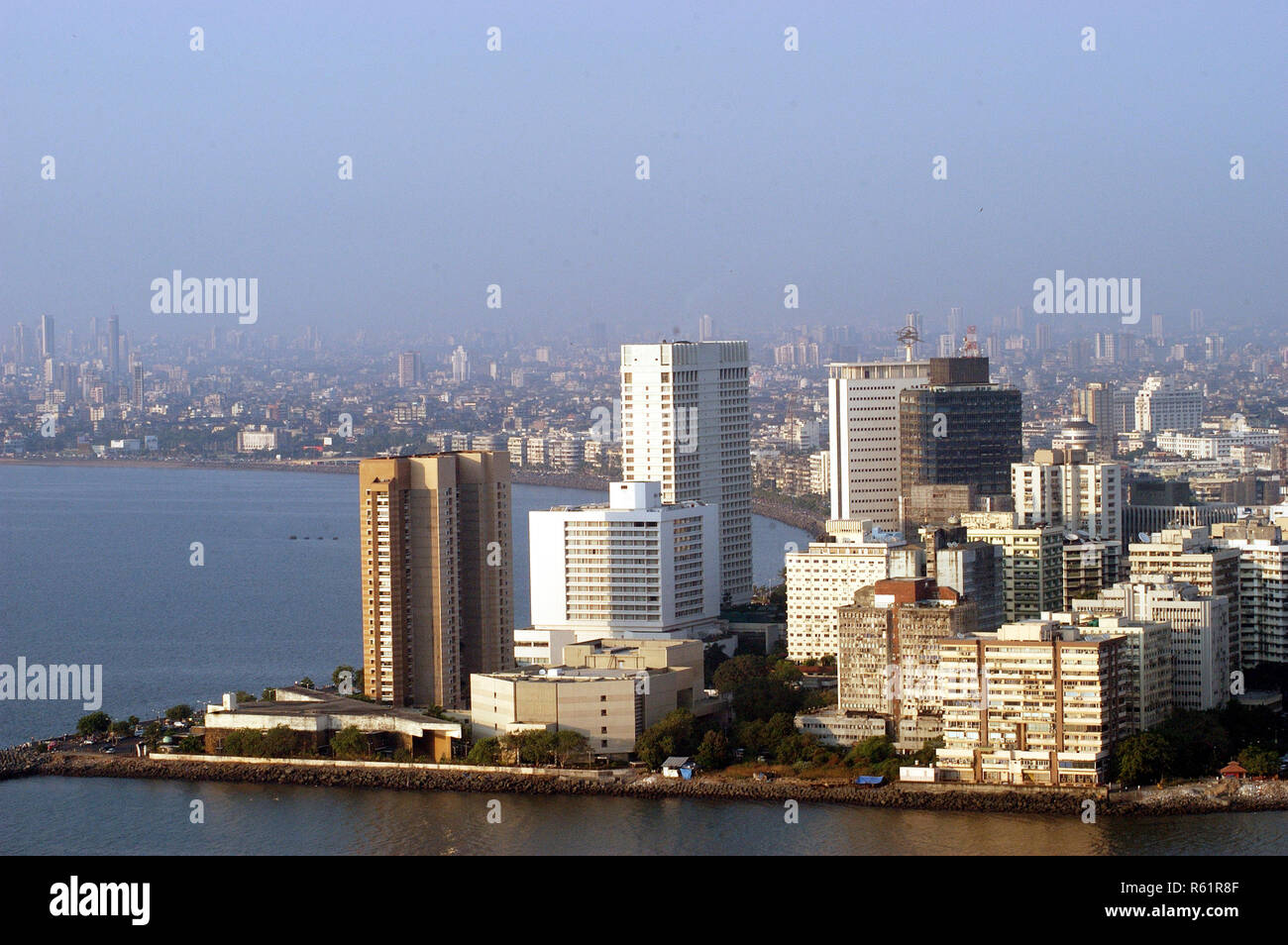Aerial view of high rise buildings at Nariman Point, Mumbai ...
