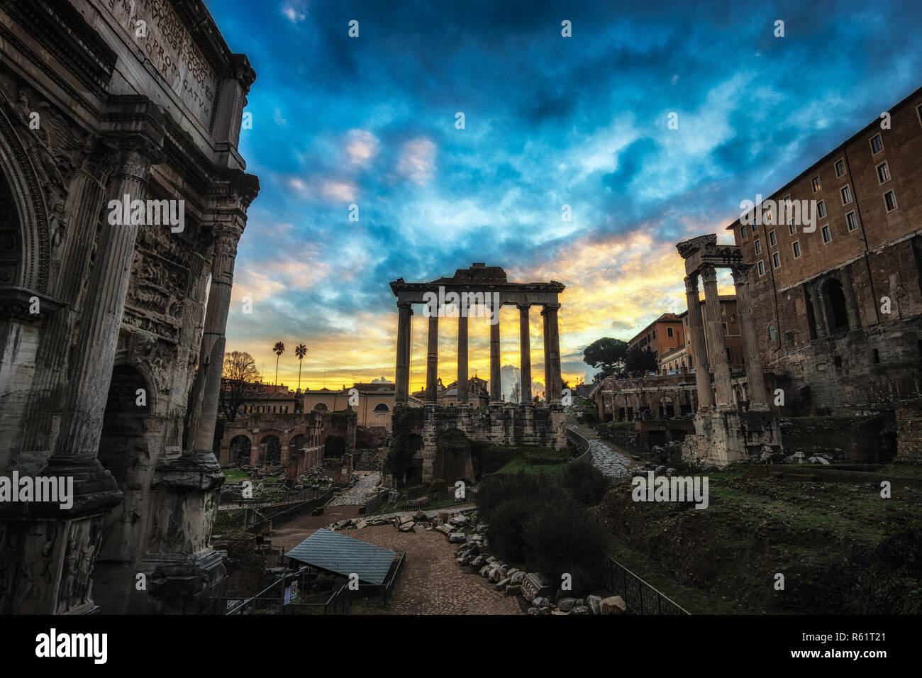 Roman Forum at Sunset Stock Photo - Alamy