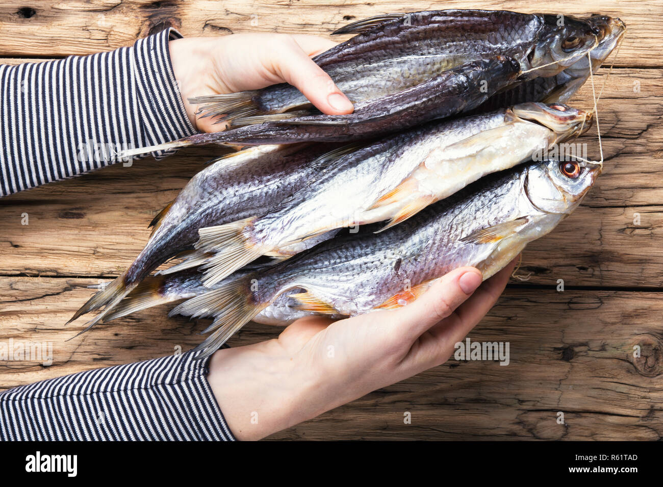 bunch of salted fish Stock Photo - Alamy