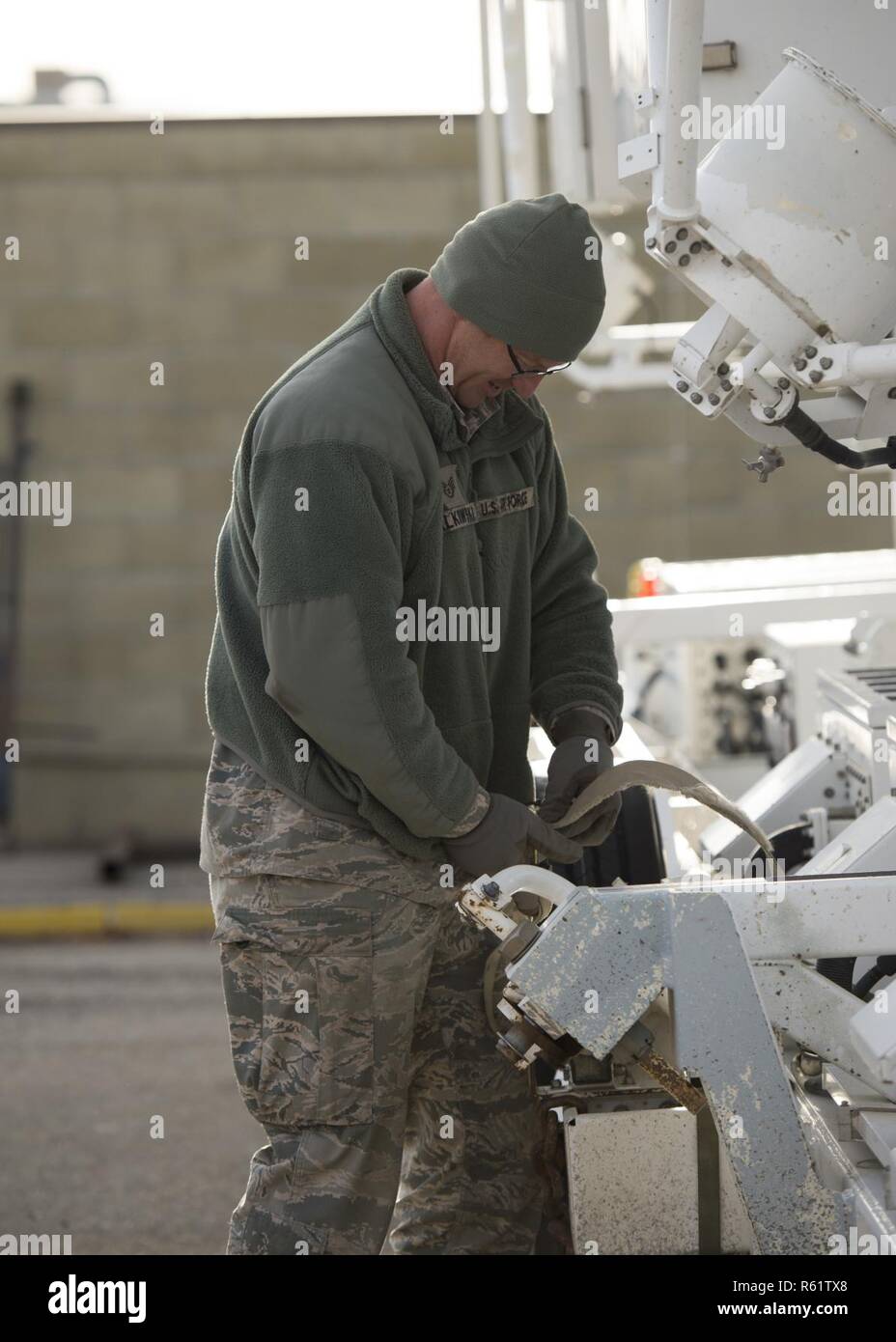 Members of the 266th Range Squadron, Idaho Air National Guard, prepare ...
