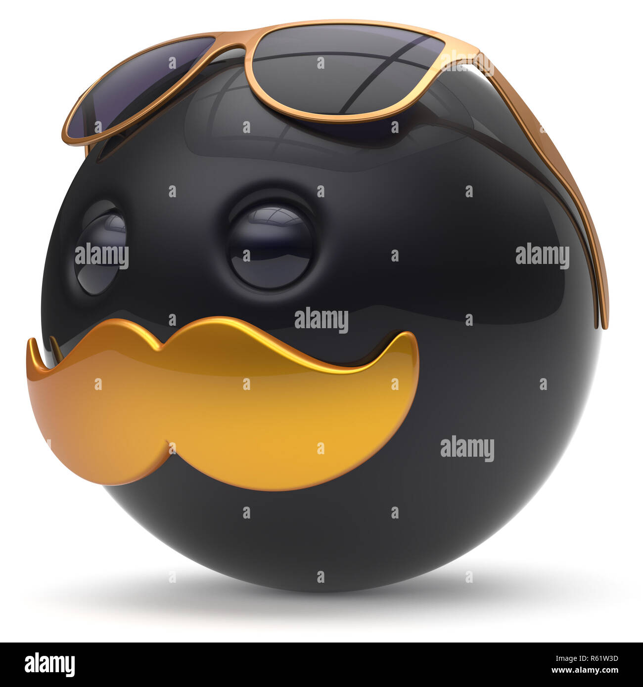Cute Smiley Face With Mustache And Sunglasses