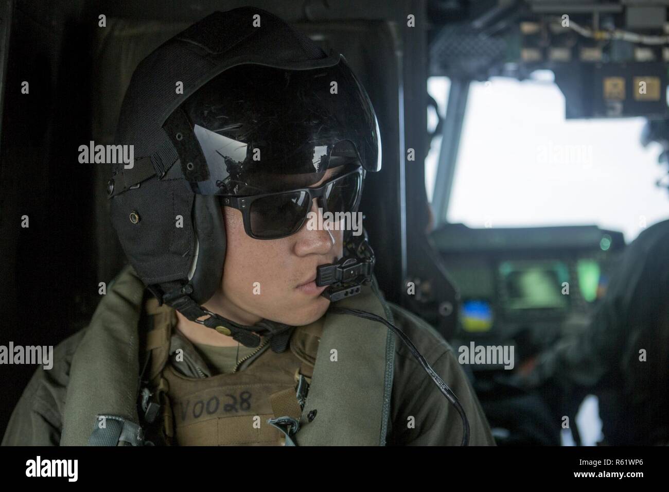 U.S. Marine Cpl. Kane Hensley, a UH-1Y Venom crew chief with Special ...
