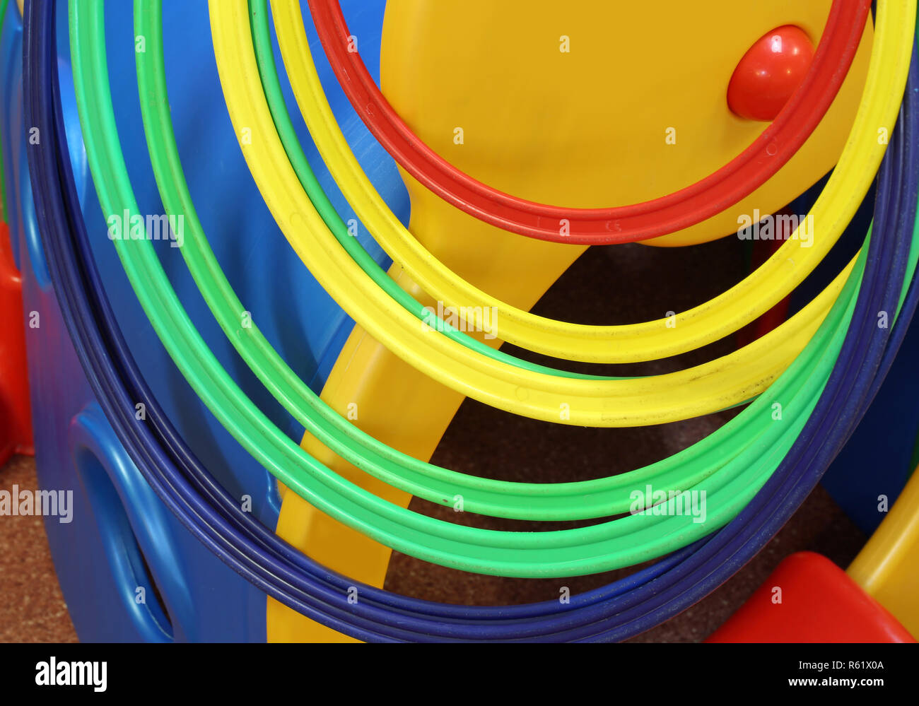 many colorful plastic games for kindergarten children Stock Photo - Alamy