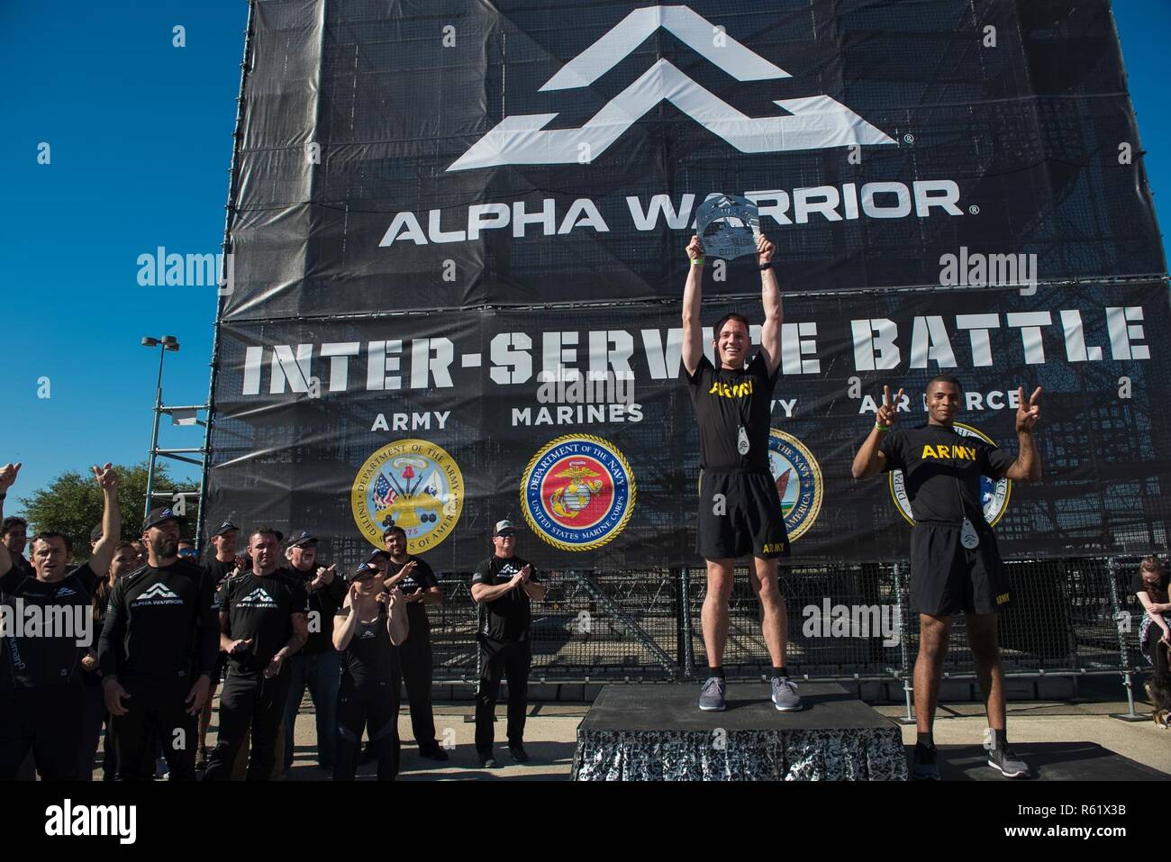 U.S. Army Soldiers pose for a photo after the Air Force Alpha Warrior ...