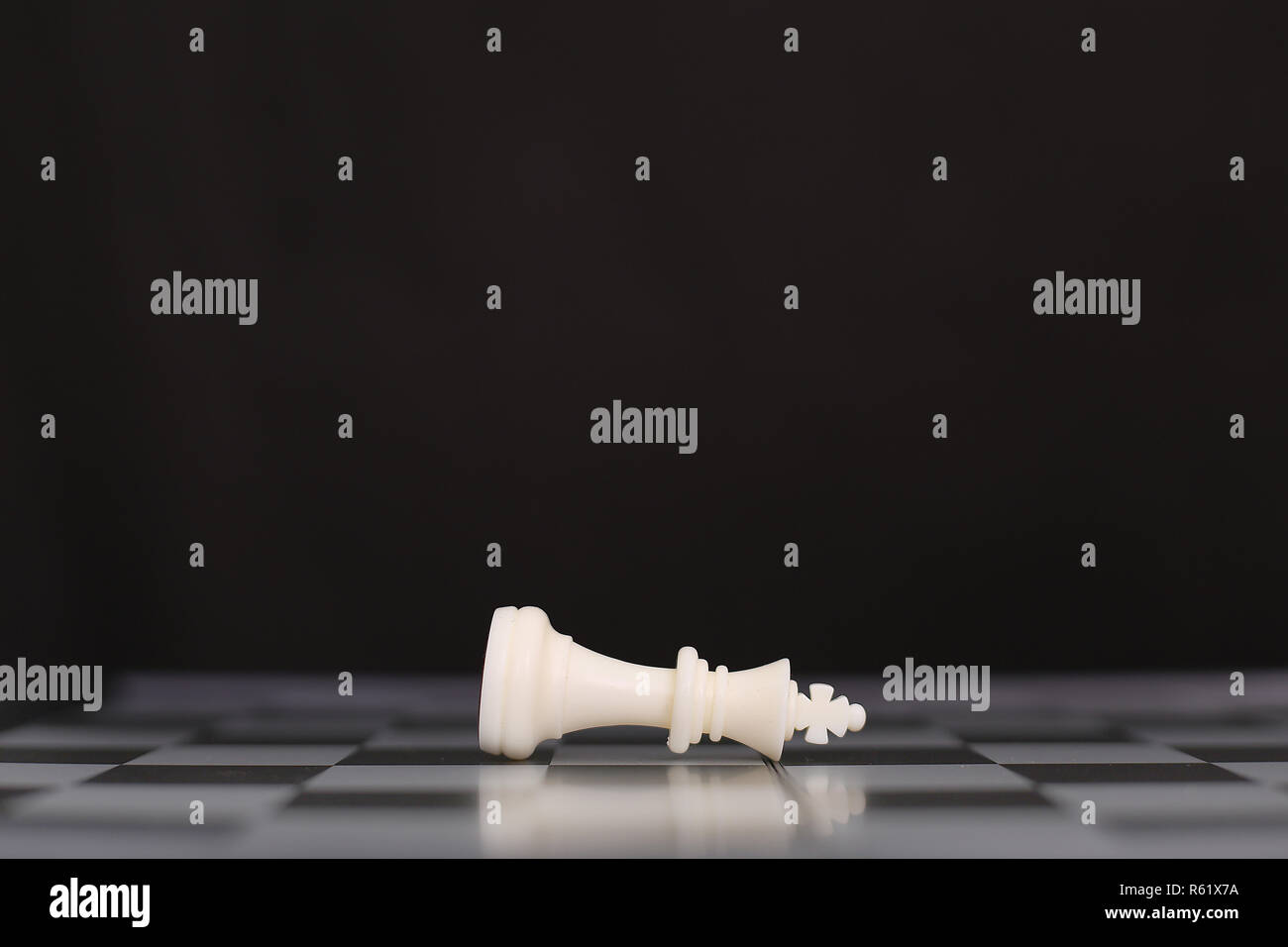 Picture of white chess pawn on the chessboard. isolated on the black ...