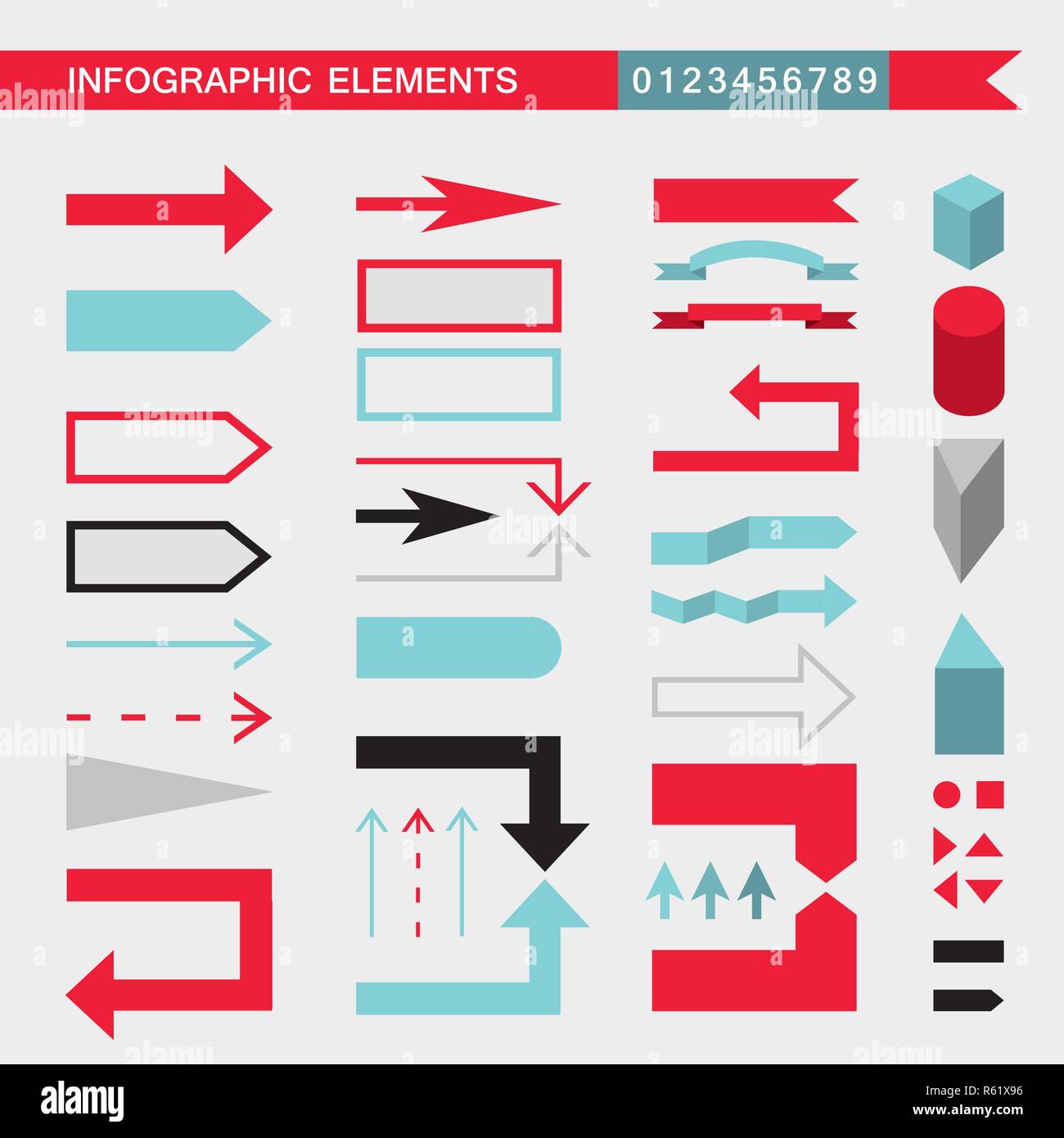 Infographic elements arrows,signs,bars buttonsborders etc Vector ...