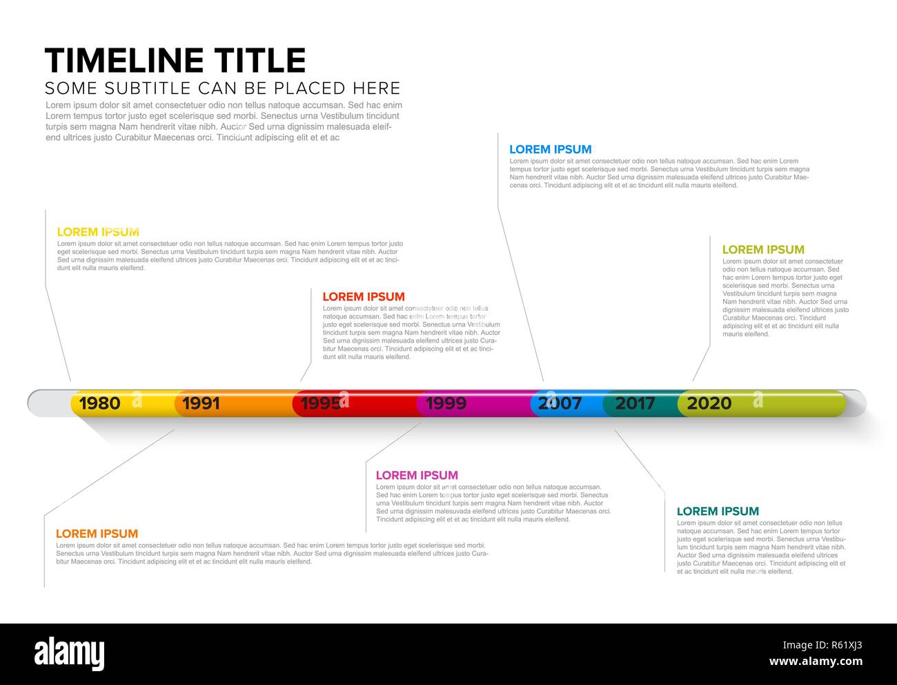 Vector Infographic Company Milestones glassy Timeline Template Stock ...