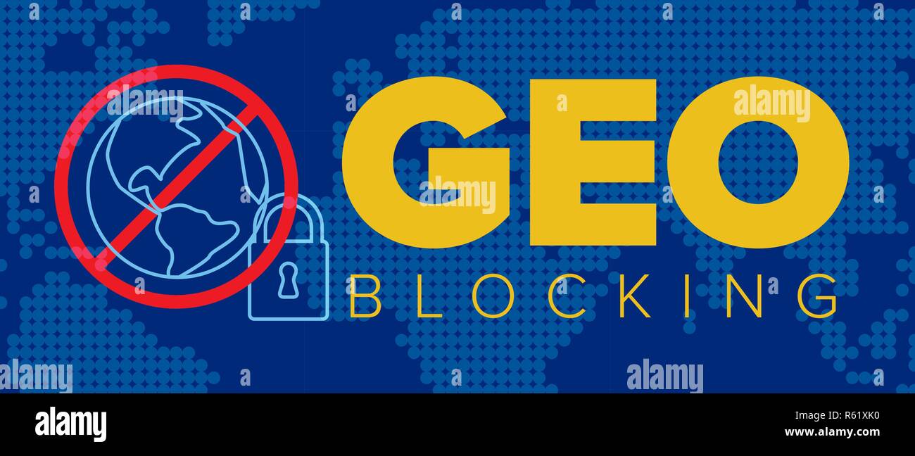 European Geo-blocking concept flyer illustration header banner template ...